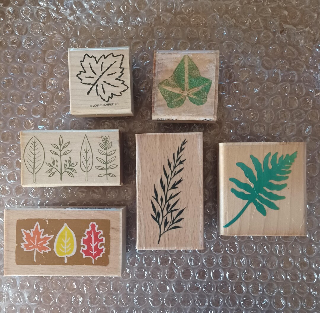 6 Forestry Tree Leaf Leaves Wood Mounted Rubber Stamps Fall Autumn ...