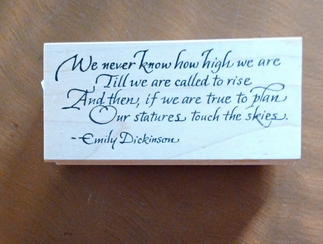 Rare Emily Dickinson Quote We Never Know How High We Are Wood Mounted ...