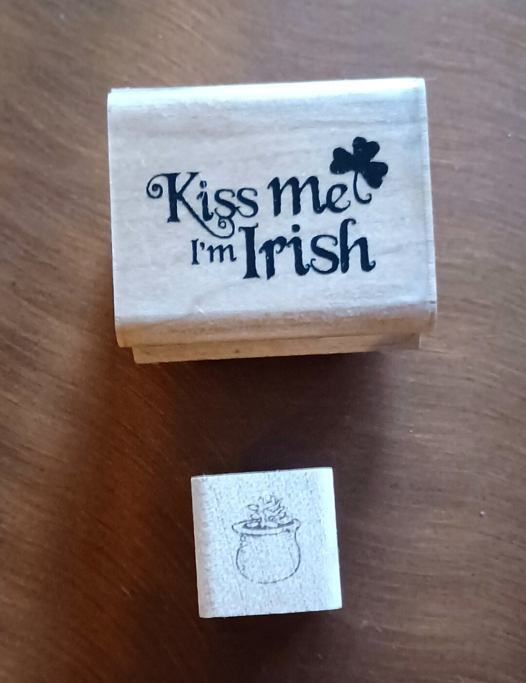 Kiss Me I'm Irish & Mini Pot of Gold Wood Mounted Rubber Stamps by ...