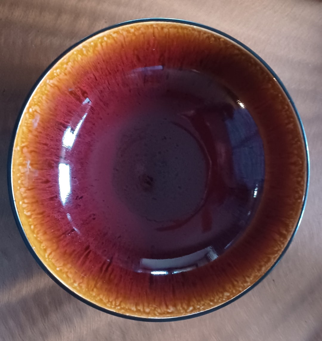 Stunning Oneida Lava Effects Stoneware Serving Bowl Orange Red Yellow ...