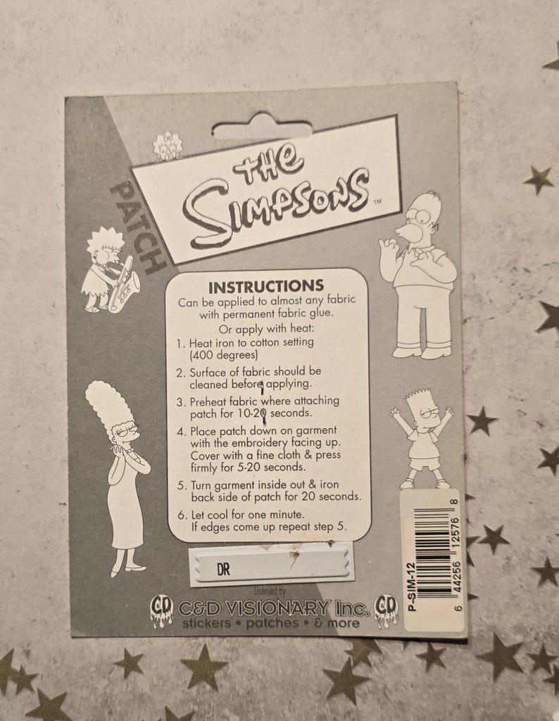 Simpsons Ralph Wiggum Vintage 2003 Iron on Patch Ultra Rare Twentieth ...