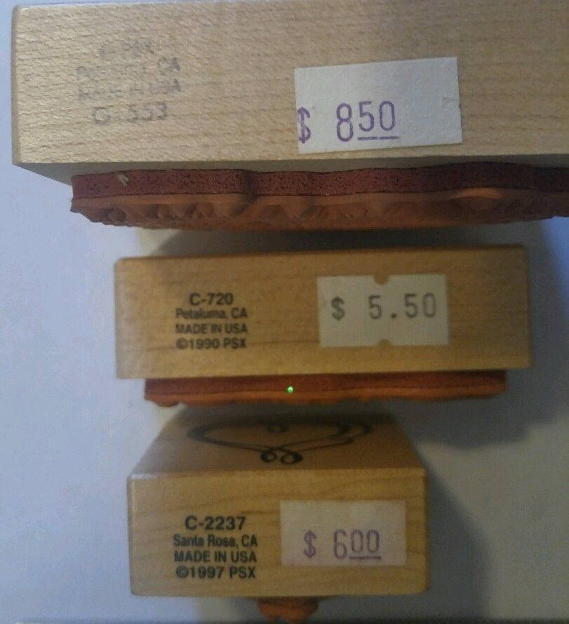 PSX Hearts and Happy Birthday Wood Mounted Rubber Stamps G553 | Etsy