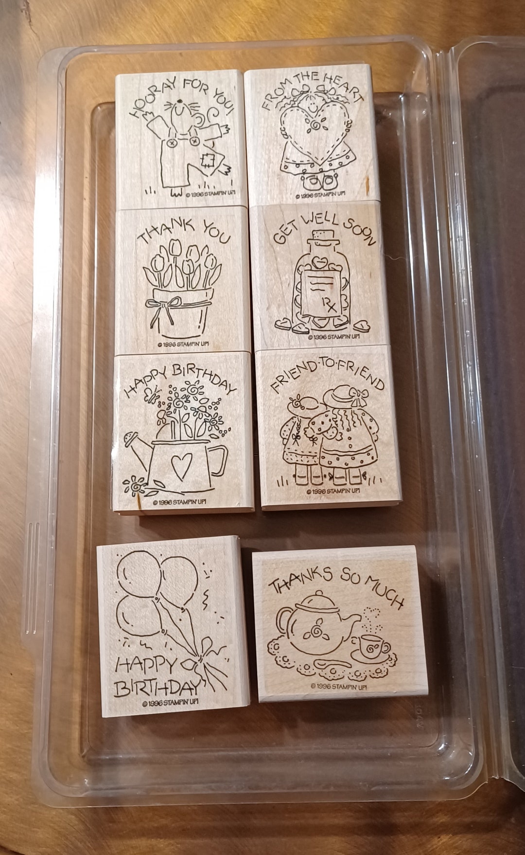 Nice & Easy Notes Vintage Set 8 Wood Mounted Rubber Stamps by Stampin ...