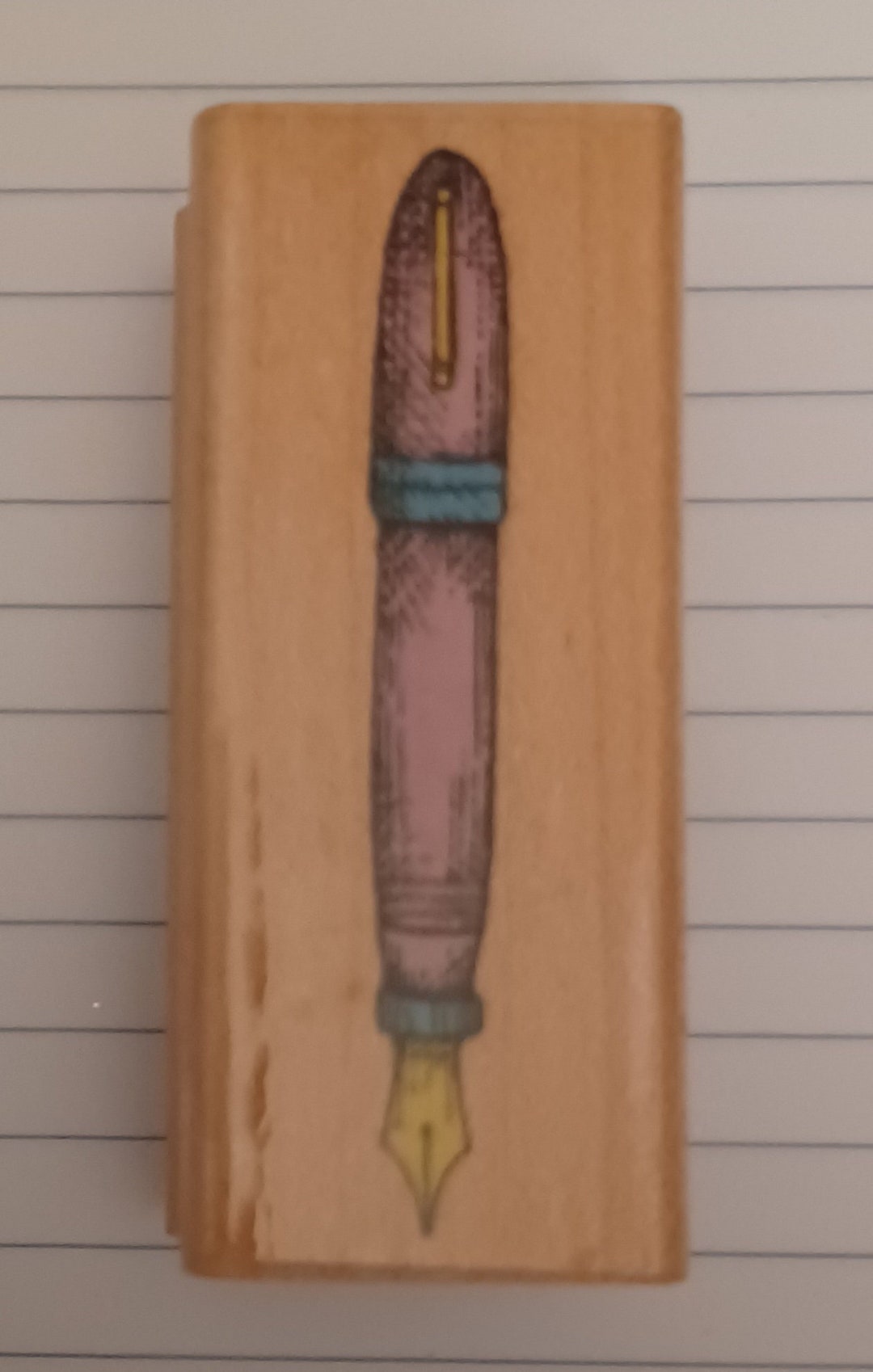 Fountain Pen Old Fashioned Pen Hero Arts Vintage 1993 Wood Mounted ...