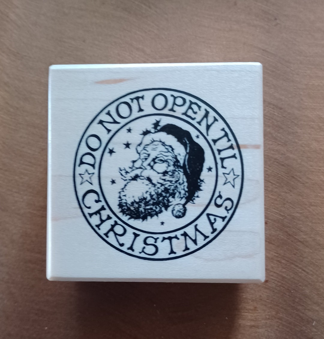 PSX Do Not Open Til Christmas Santa Wood Mounted Rubber Stamp 1988 Rare ...