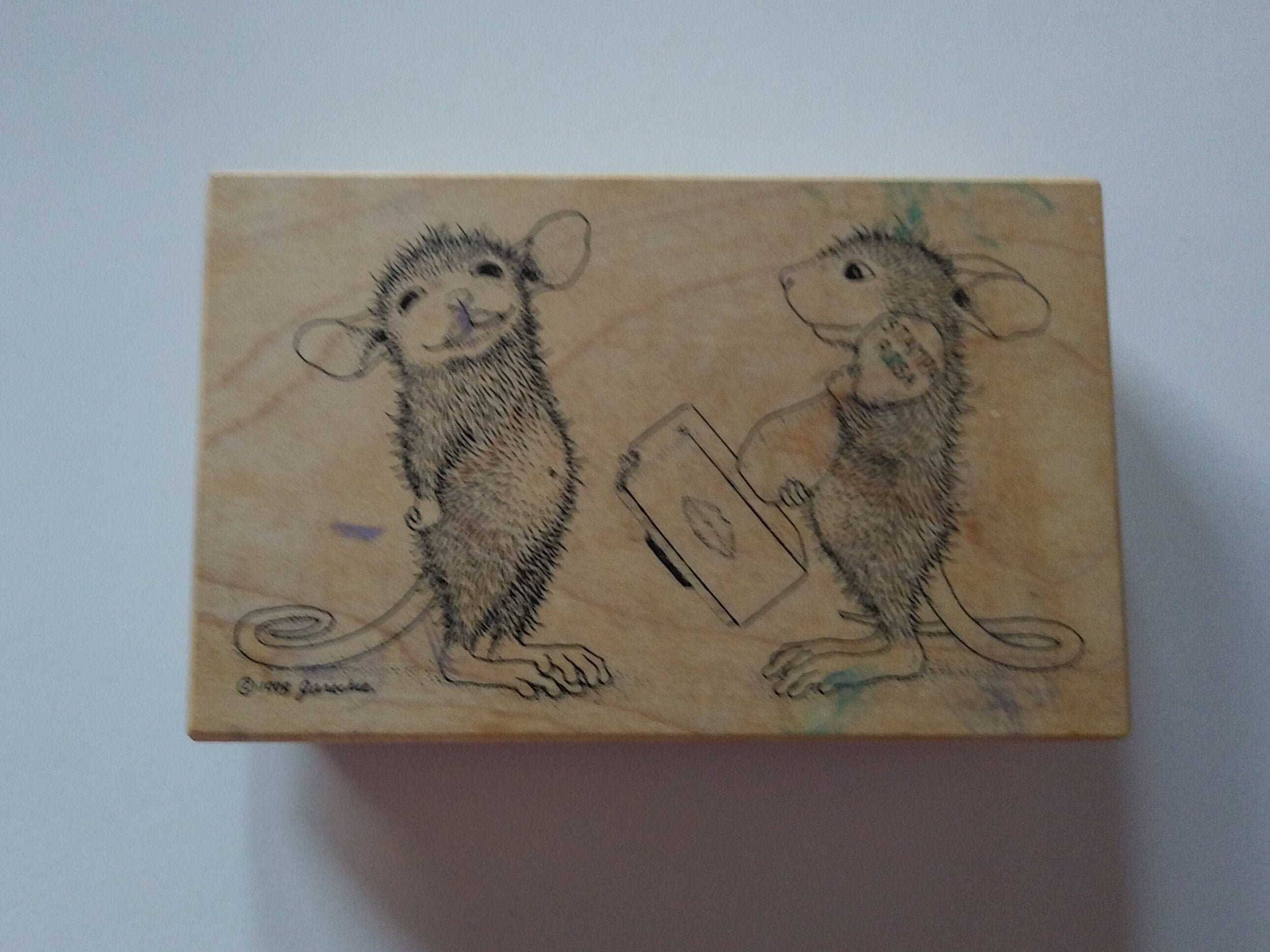 House Mouse Stamp a Kiss 002 Limited Edition Wood Mounted Rubber Stamp ...