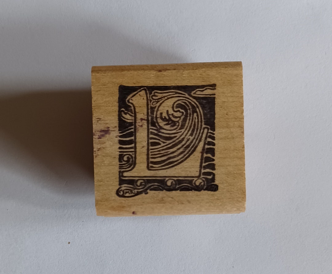 Rare Decorative Letter L Wood Mounted Rubber Stamp by Stamp Francisco ...