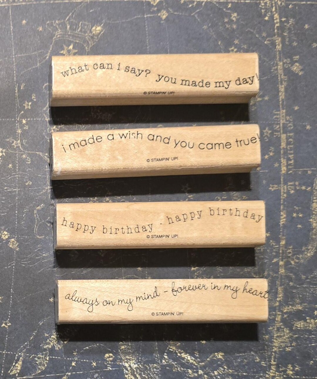 Stem Sayings Set of 4 Wood Mounted Rubber Cling Stamps Set Lot by ...