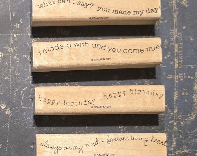 Stem Sayings Set of 4 Wood Mounted Rubber Cling Stamps Set Lot by ...