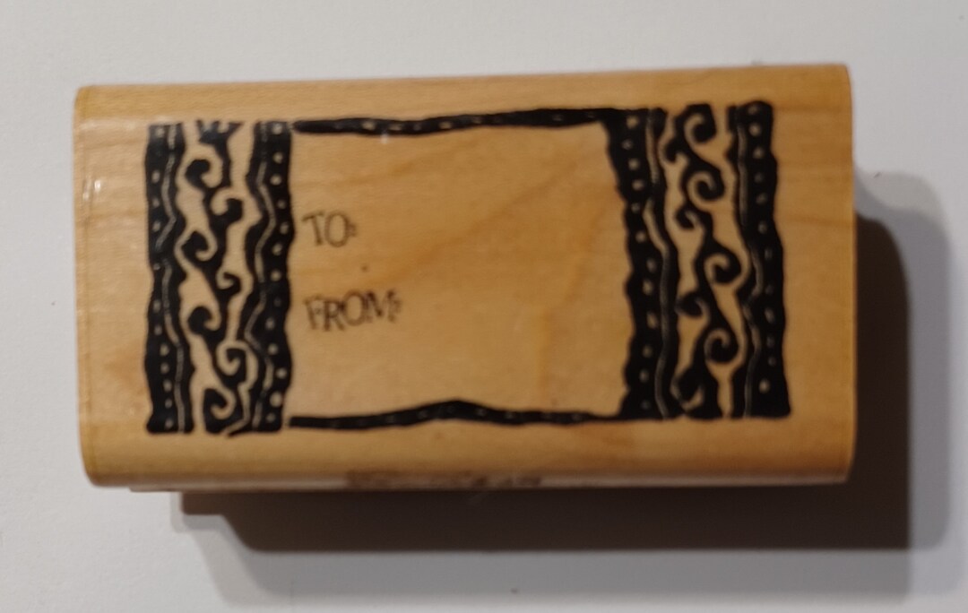 To From Tribal Gift Tag Rare Vintage Wood Mounted Rubber Stamp by Dawn ...