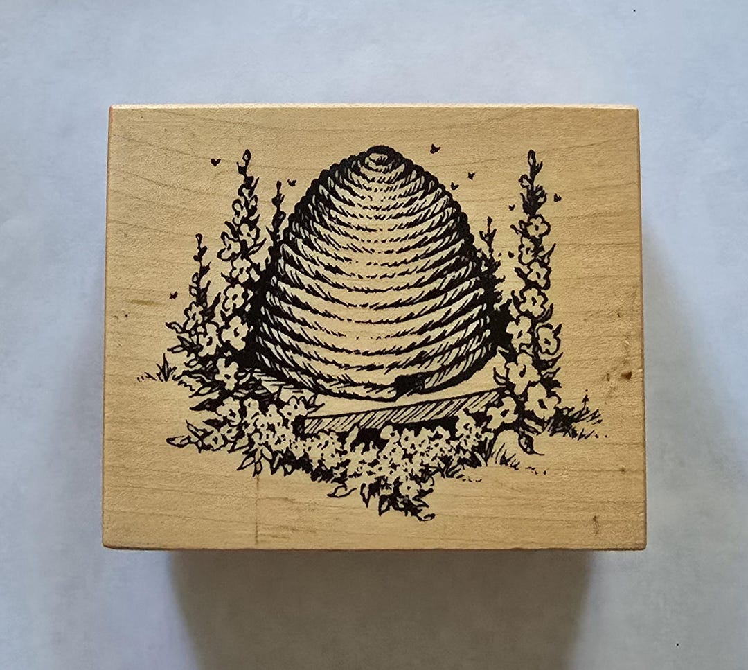 Bee Hive Skep Ultra Rare Wood Mounted Rubber Stamp by PSX F-1730 1995 ...