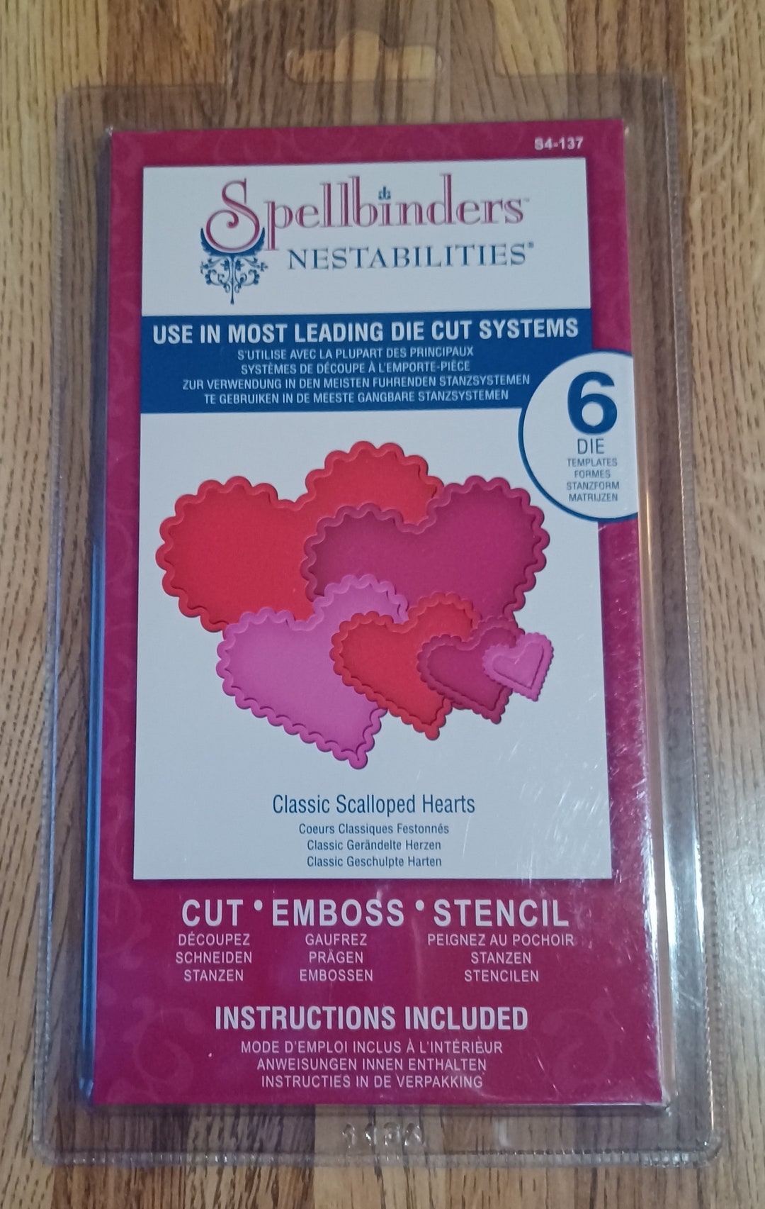 Spellbinders Nestabilities Classuc Scalloped Hearts 6 Cutting Die Set ...