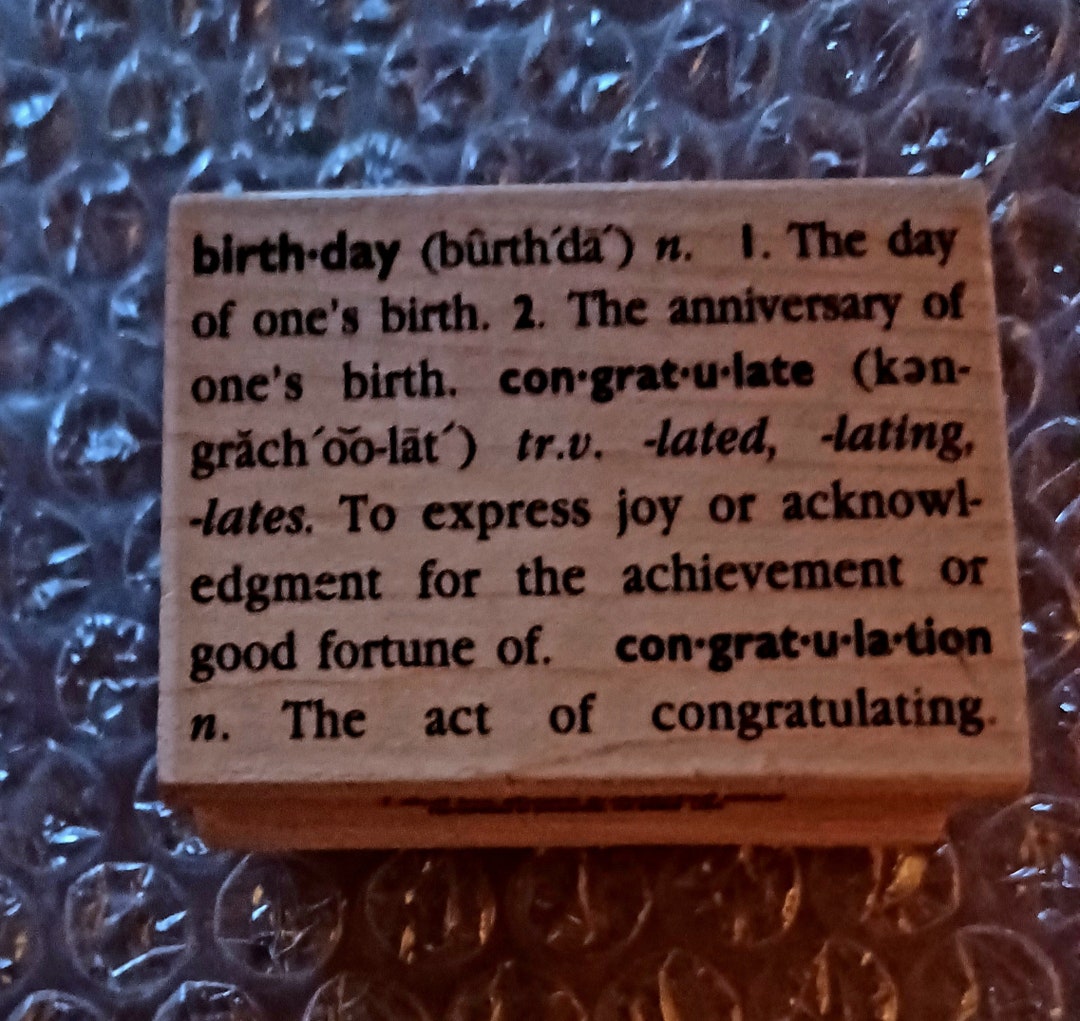 Birthday Definition Quote Wood Mounted Rubber Stamp by Hero Arts D2740 ...