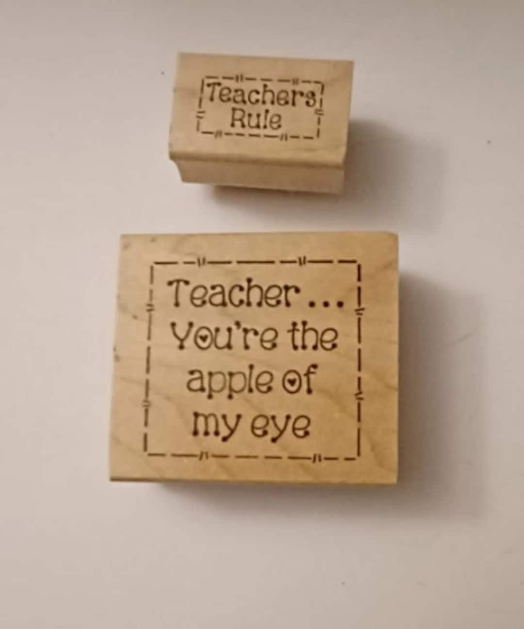 Teacher You're the Apple of My Eye & Teachers Rule Mini Quote Wood ...