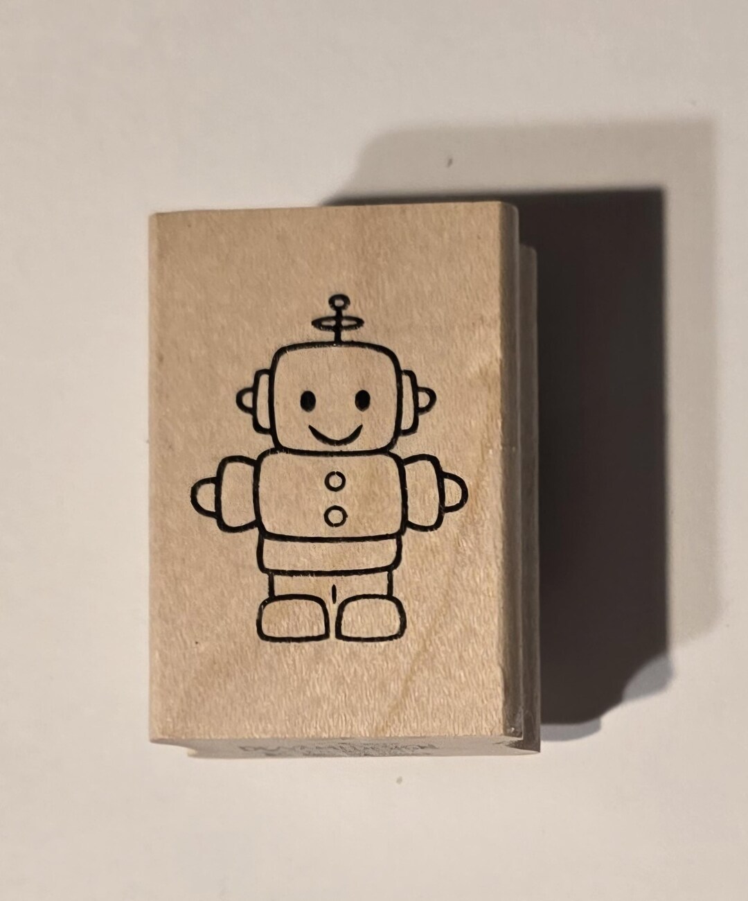 Robot Kids Toys Denami Design Small Wood Mounted Rubber Stamp 2013E ...