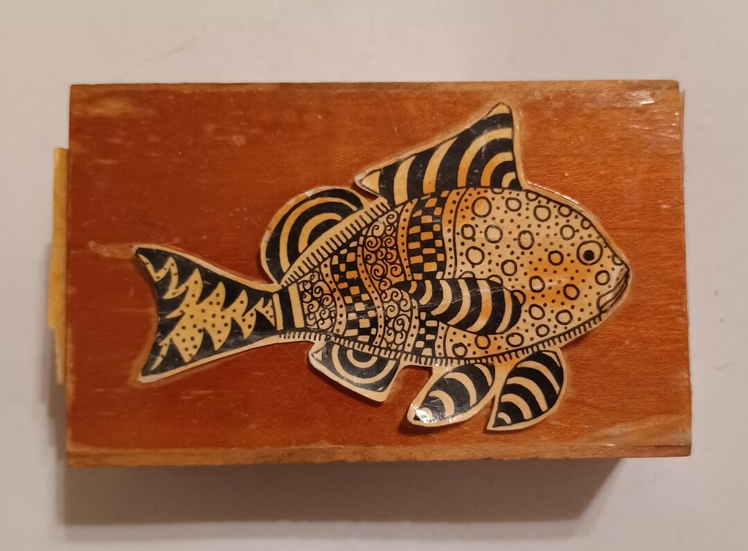 Zentangle Gold Fish Wood Mounted Rubber Stamp by Paper Parachutte Ultra ...
