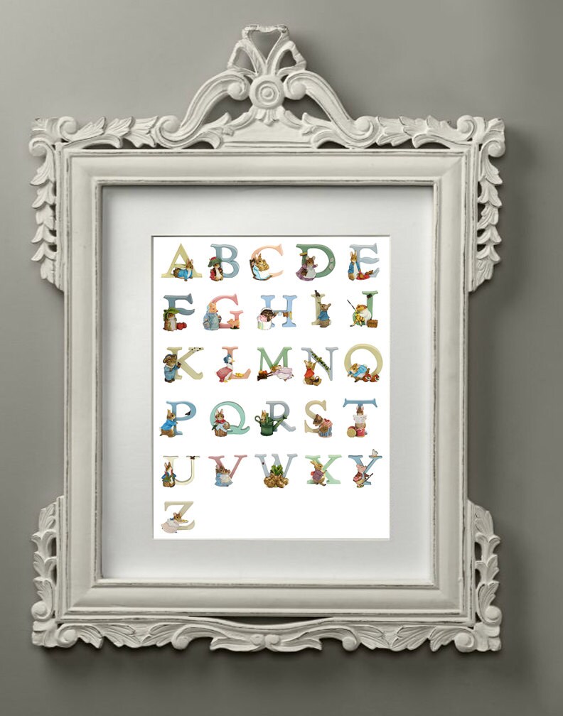 Alphabet Print Beatrix Potter Alphabet Letters Children Name | Etsy