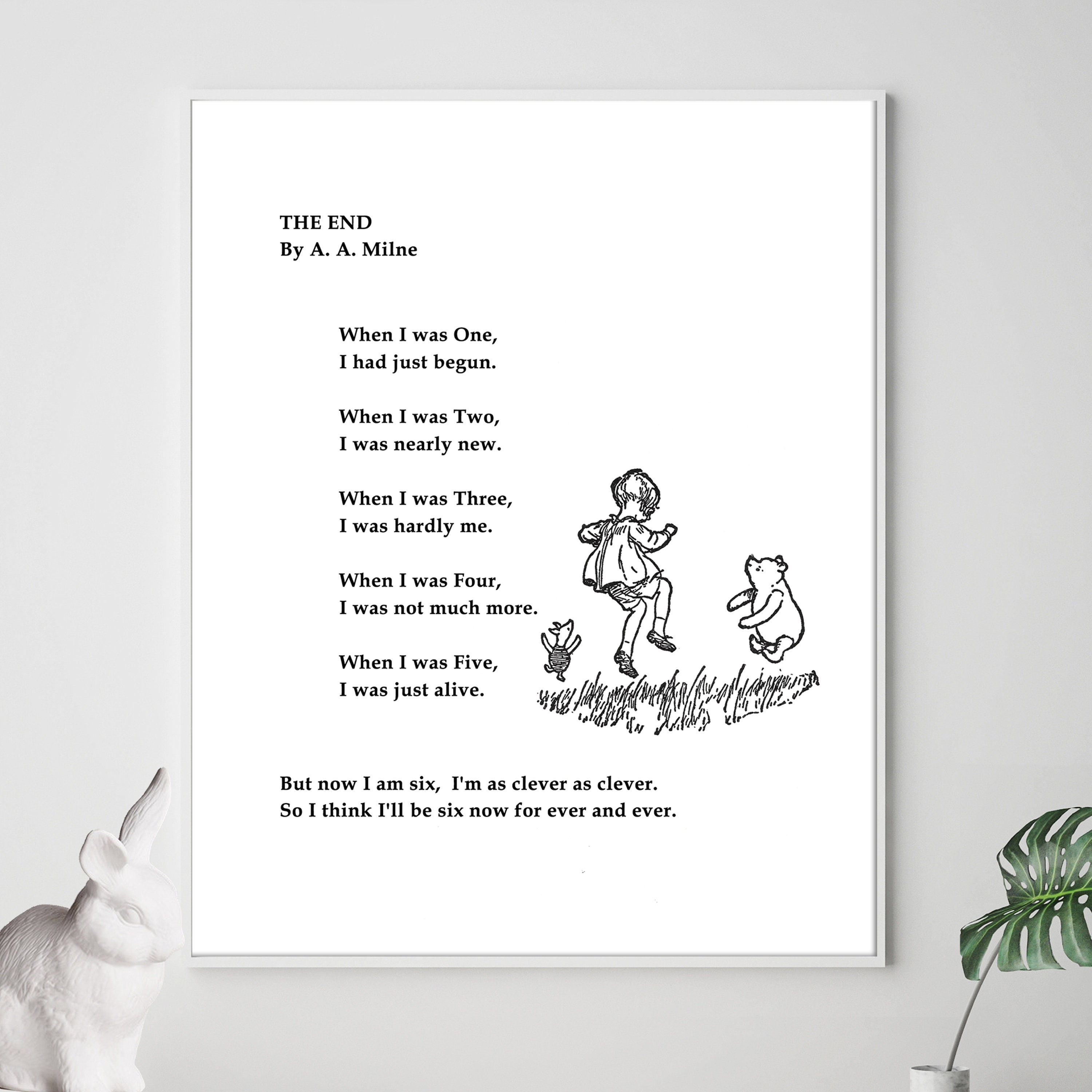 Winnie the Pooh Quotes A. A. Milne Poems When I was one Now | Etsy