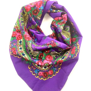 Traditional Polish Folk Head Scarf - Cotton Collection - Etsy