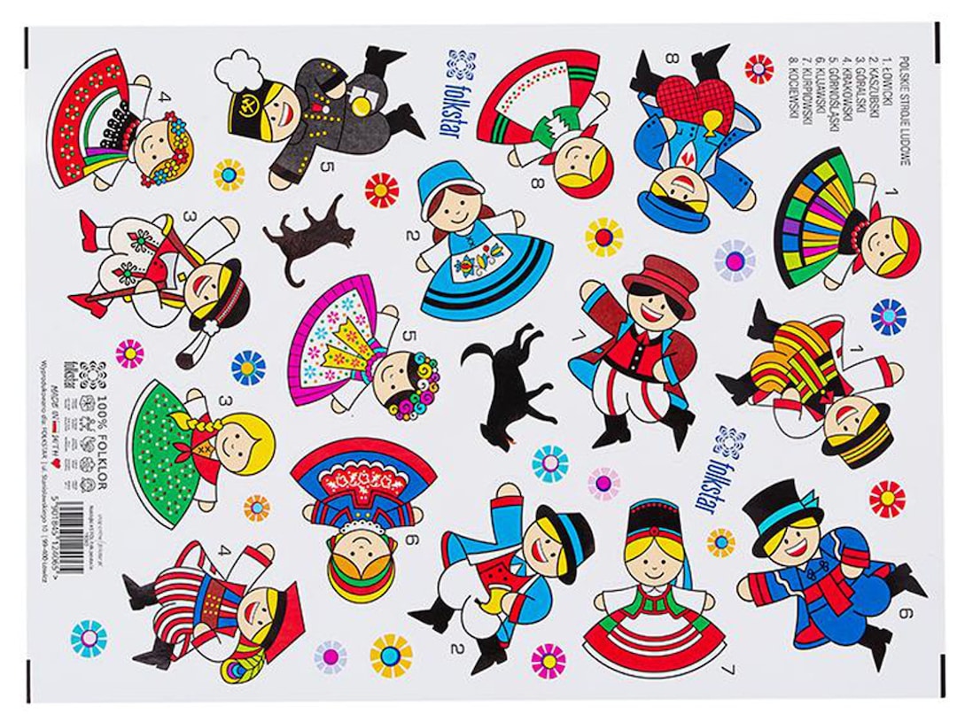 Polish Folk Art Stickers (folk Characters) - Etsy