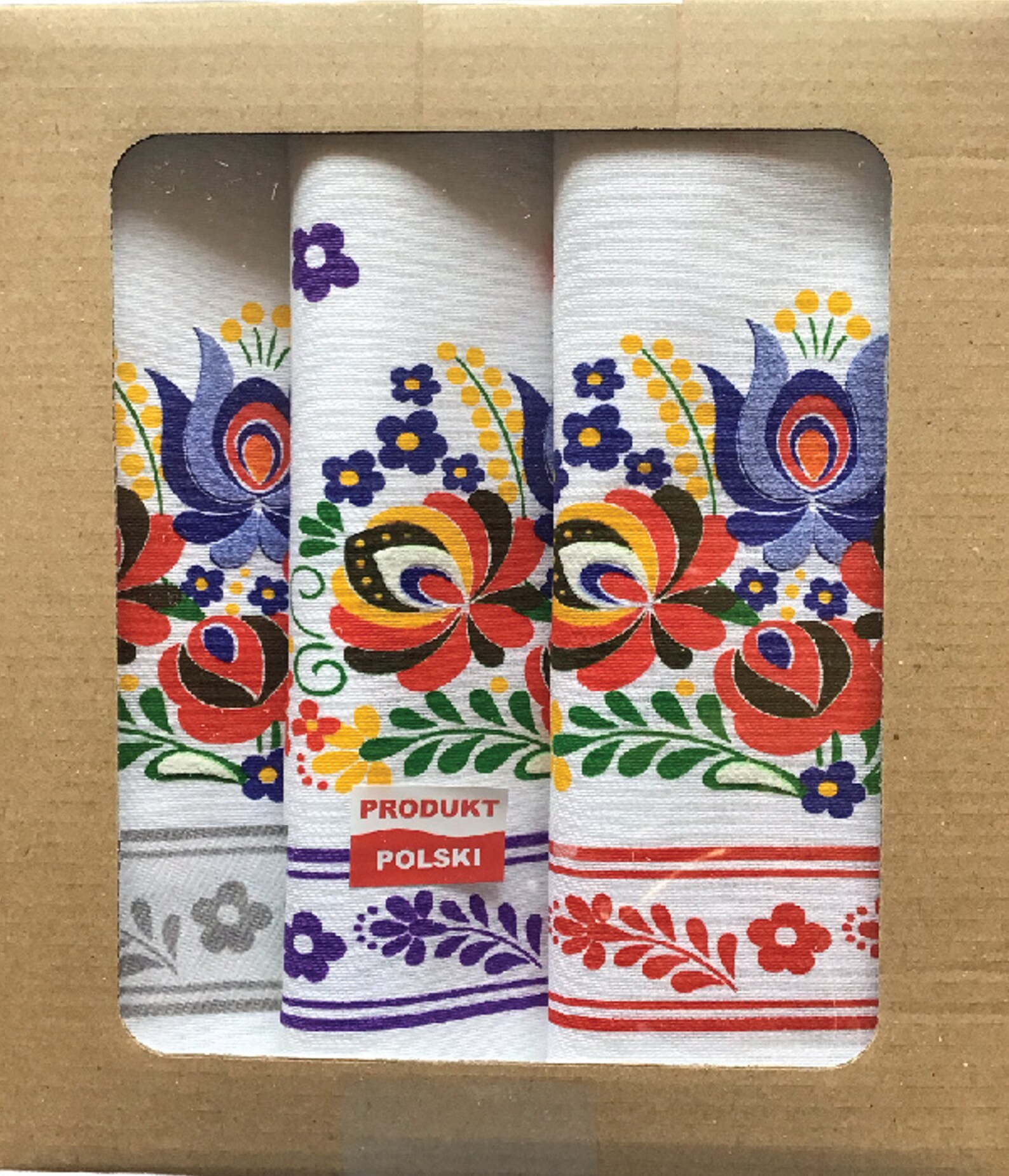 Polish Folk Art Set of 3 Kitchen Towels in Box krakow - Etsy