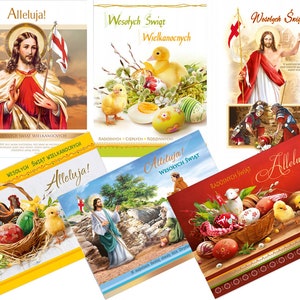 Mixed Polish Easter Greeting Cards With Glitter Set of 6 - Etsy