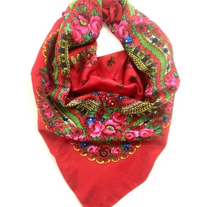 Traditional Polish Folk Head Scarf - Cotton Collection - Etsy