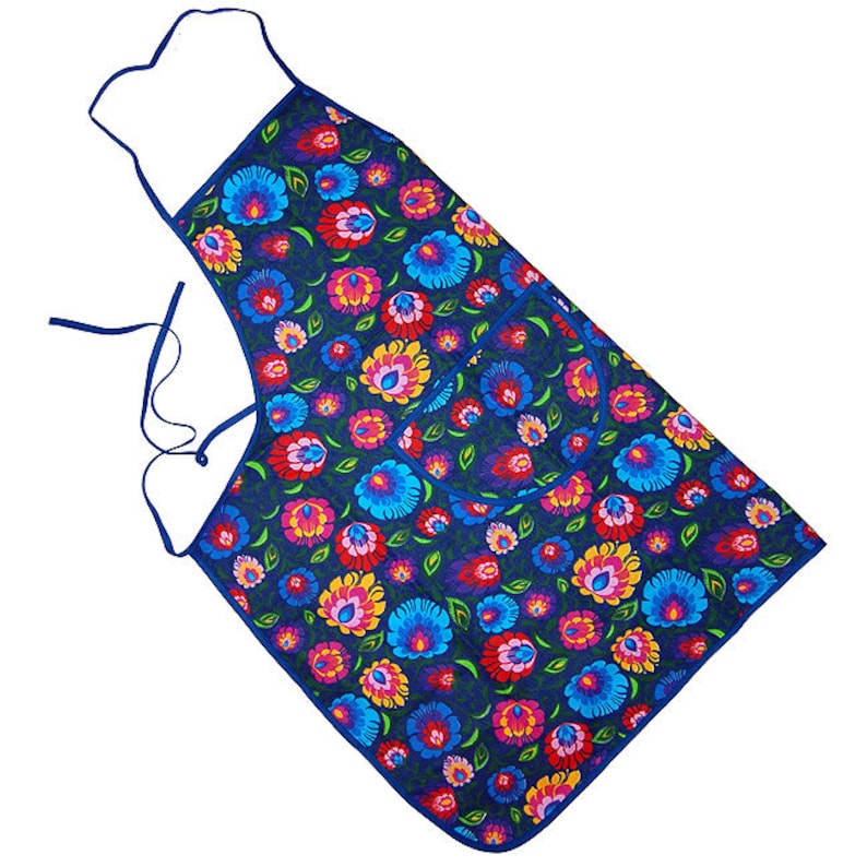Polish Folk Art Lowicz Flowers Kitchen Apron - Etsy