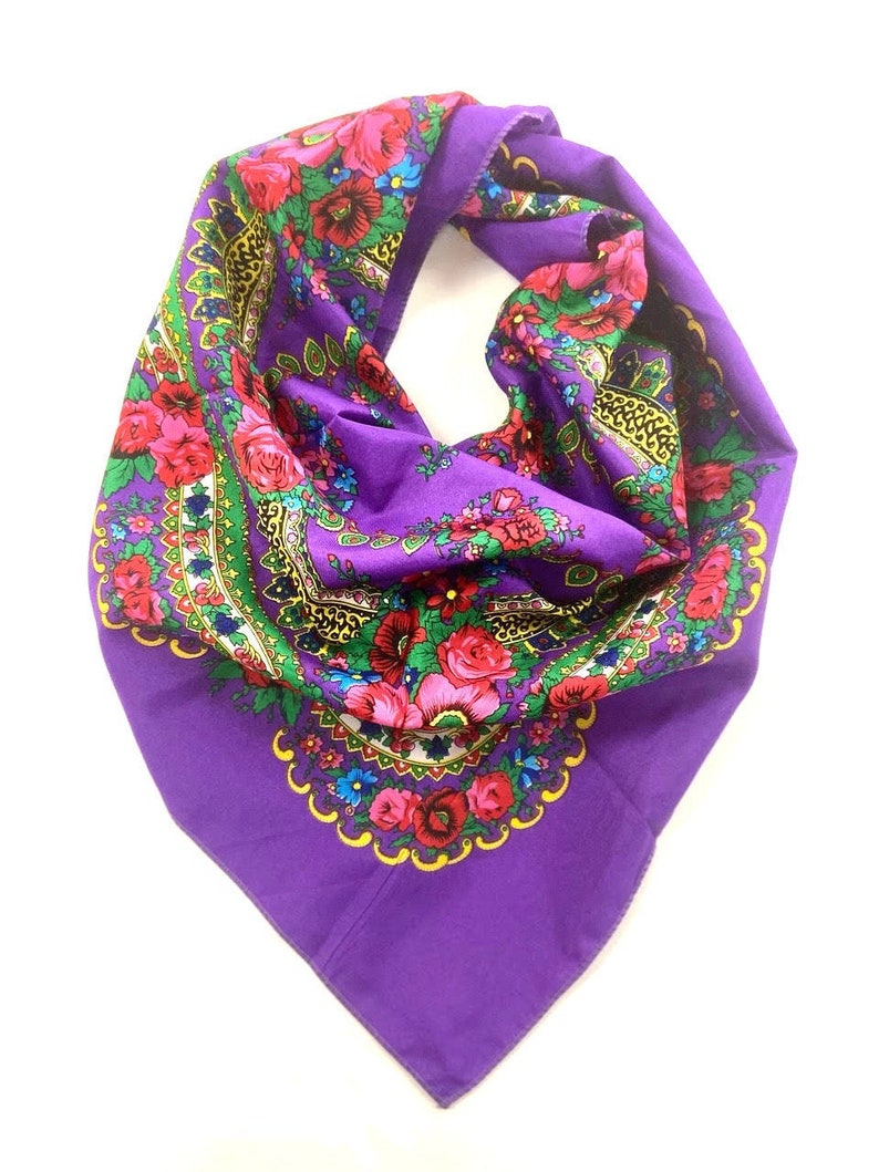Traditional Polish Folk Head Scarf - Cotton Collection - Etsy