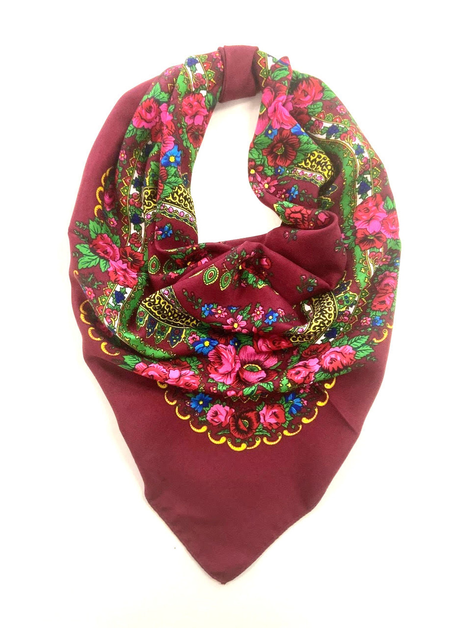 Traditional Polish Folk Head Scarf - Cotton Collection - Etsy