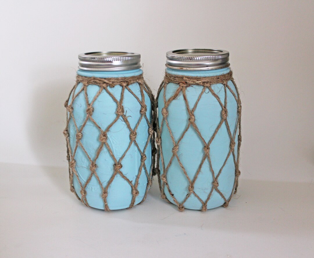 Fishnet Mason Jar - Etsy