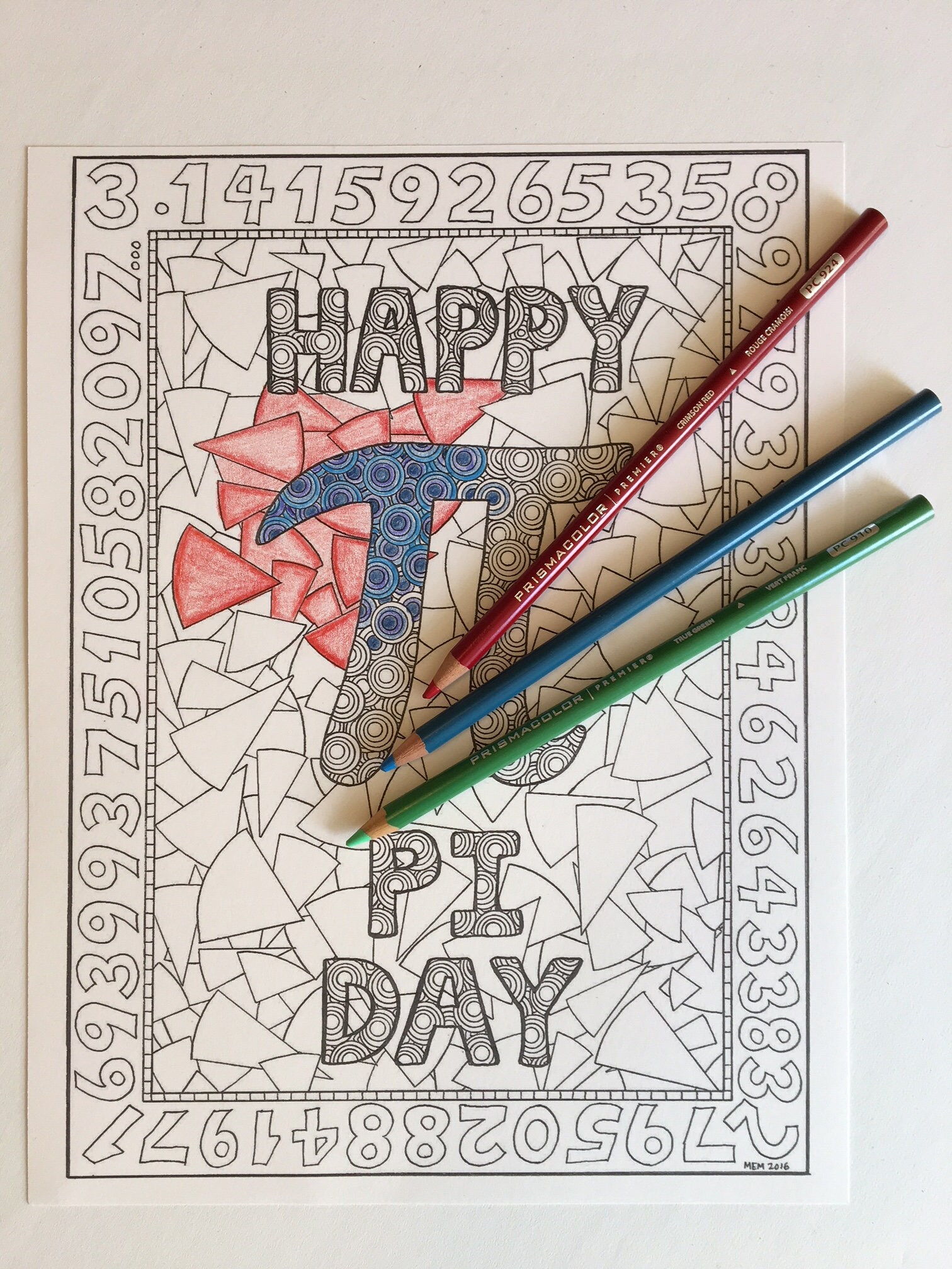 Coloring Page - Happy Pi Day - Etsy