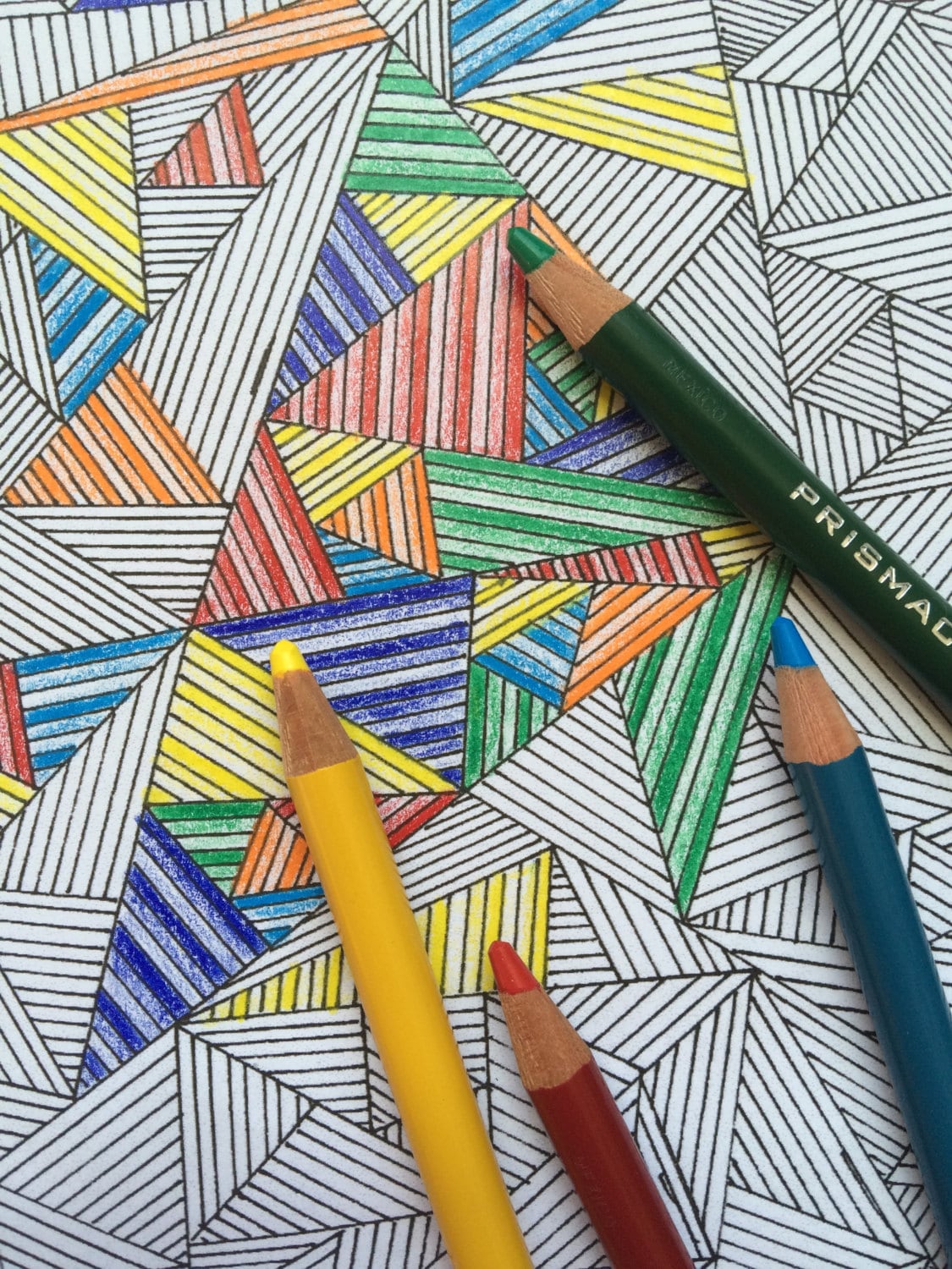 Coloring Page - Triangles - Etsy