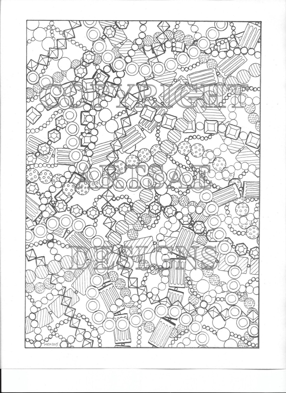 Coloring Page - Bead Strings - Etsy