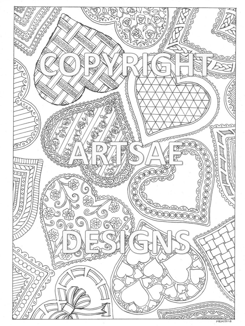 Coloring Page - Lace Valentines - Etsy
