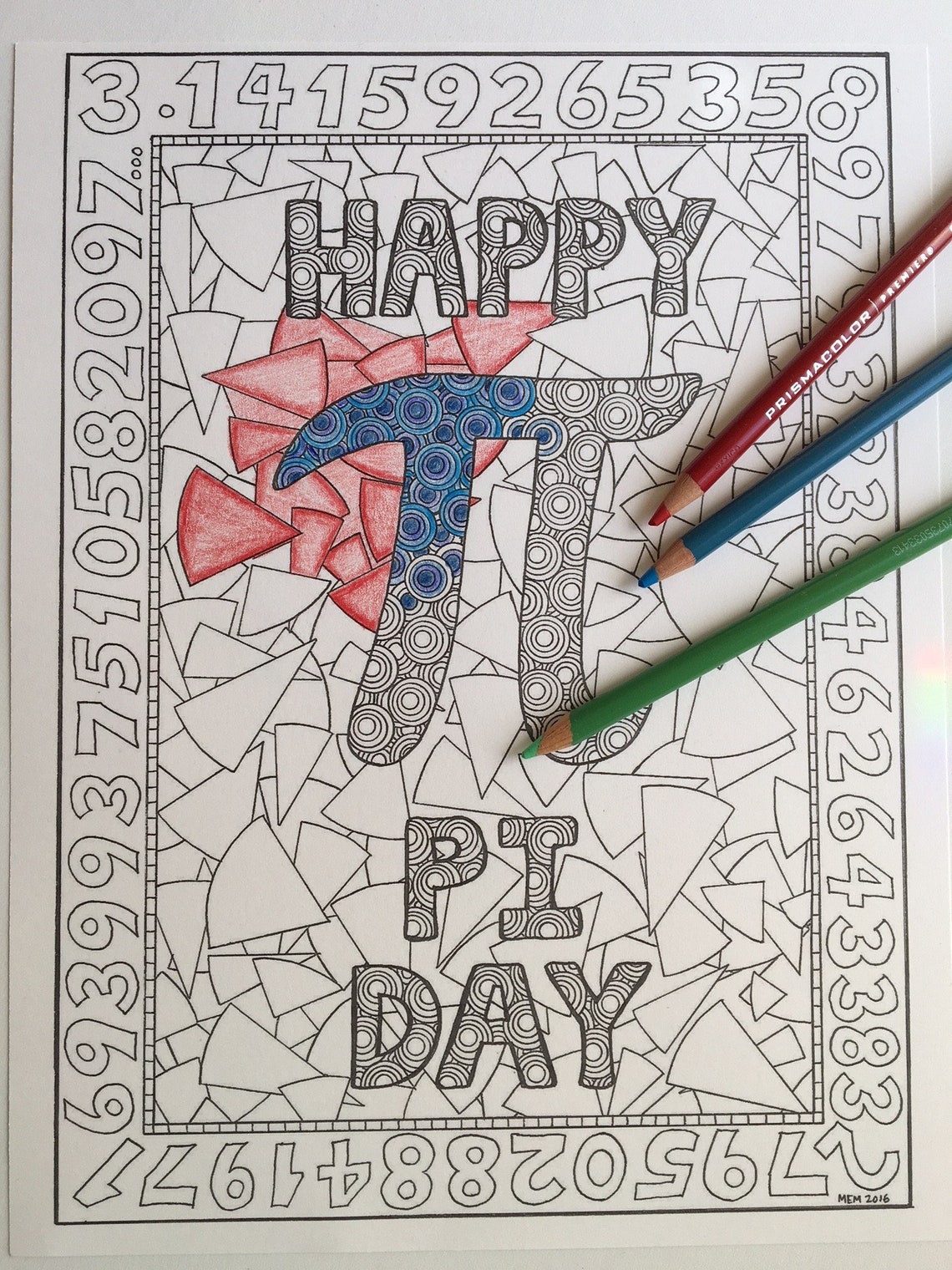 Coloring Page - Happy Pi Day - Etsy