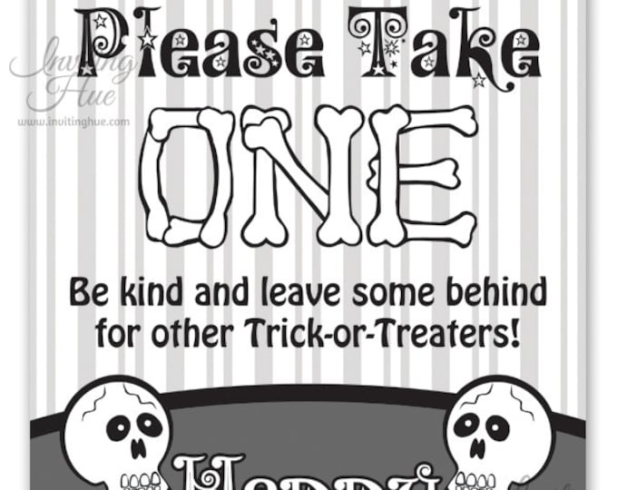 Printable Sign for Halloween Candy Bowl for Trick-or-treaters Instant ...