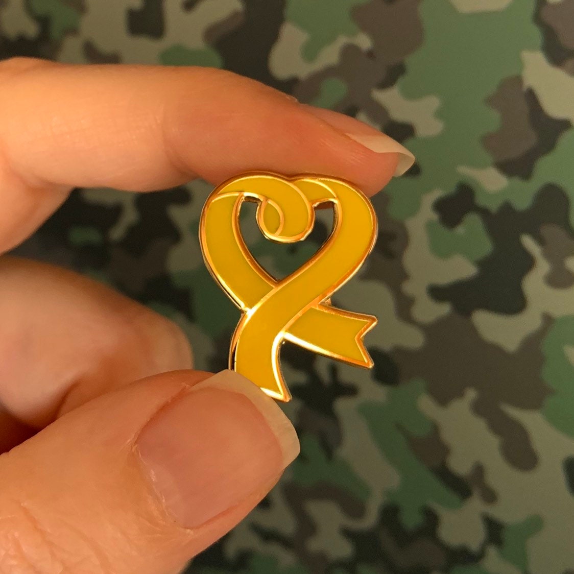 Heart Awareness Ribbon Hard Enamel Lapel Pin in Pink, Red, Orange ...