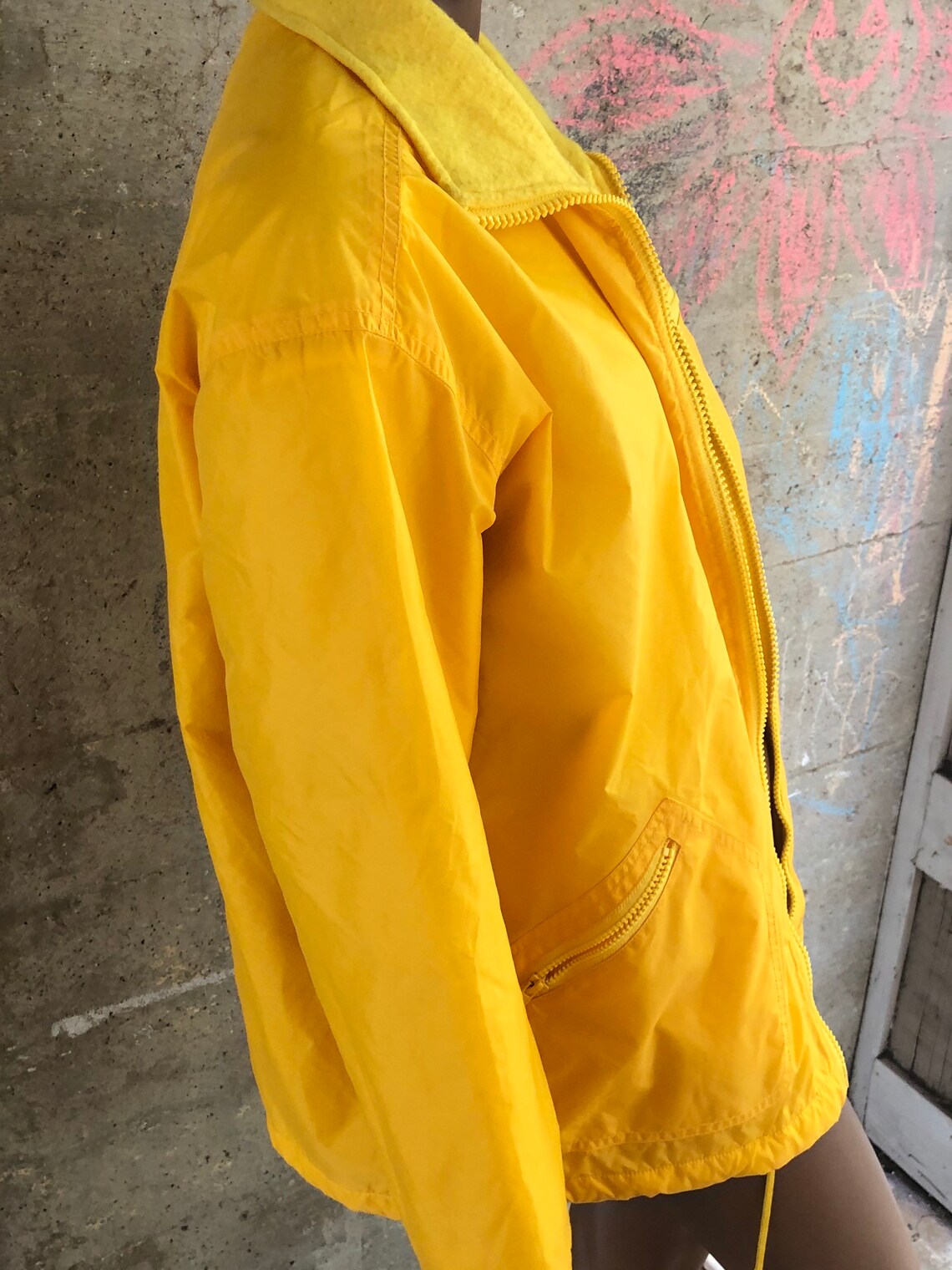 1980s Yellow Baleno Turtle Neck Windbreaker 70s Yellow Ski - Etsy