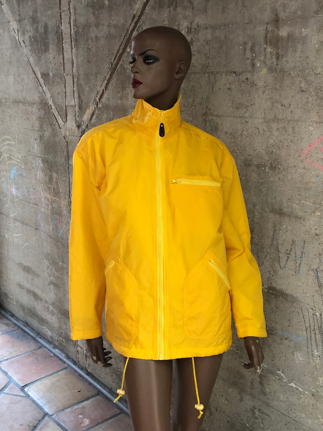 1980s Yellow Baleno Turtle Neck Windbreaker 70s Yellow Ski Jacket - Etsy