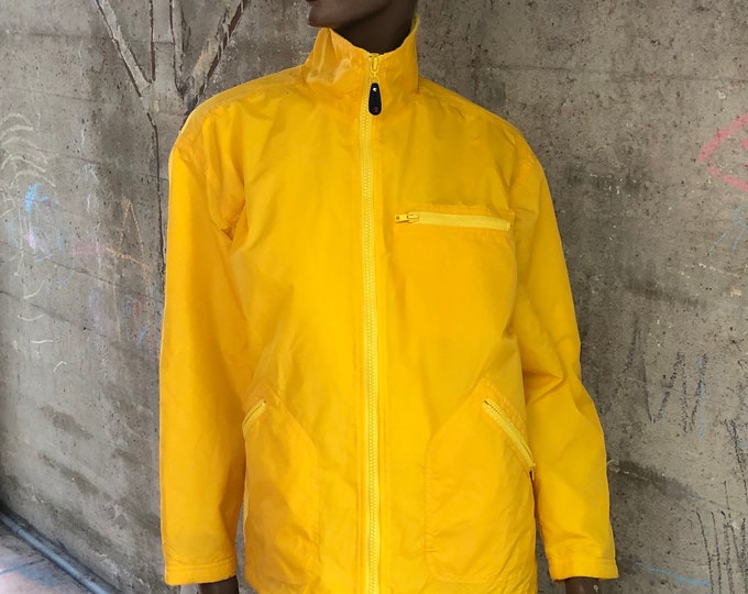 1980s Yellow Baleno Turtle Neck Windbreaker 70s Yellow Ski Jacket - Etsy