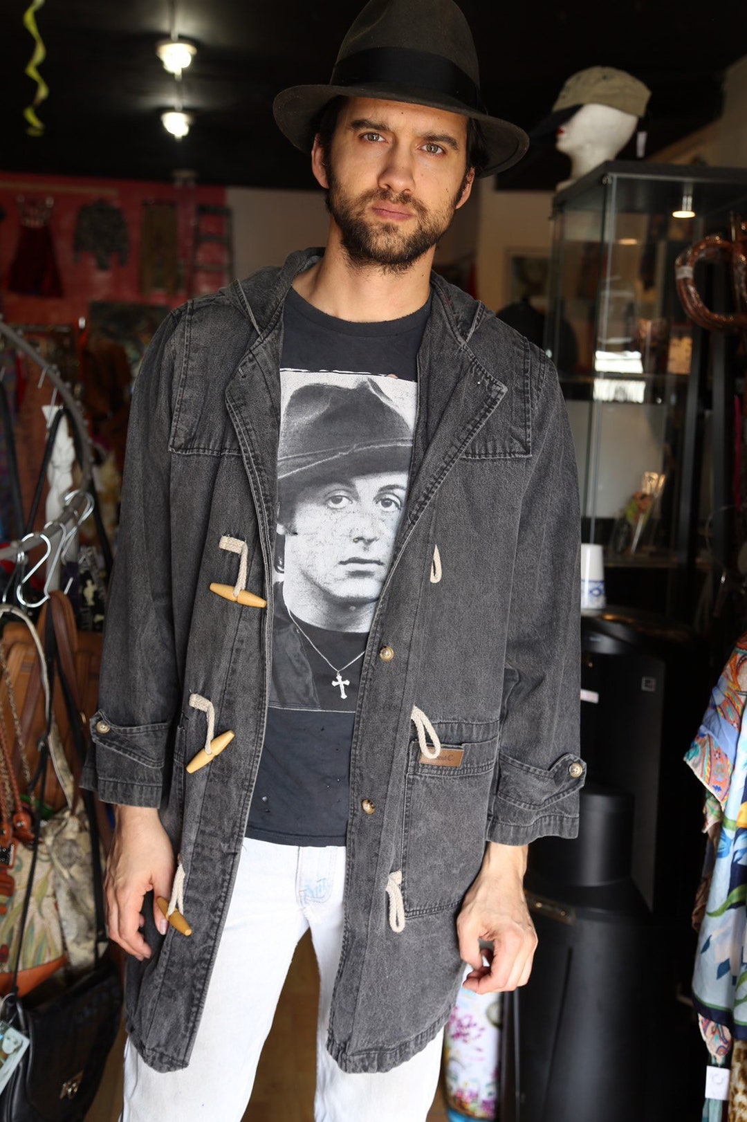 1980s Denim Company Beat up Denim Jacket Gray Denim Surfer - Etsy