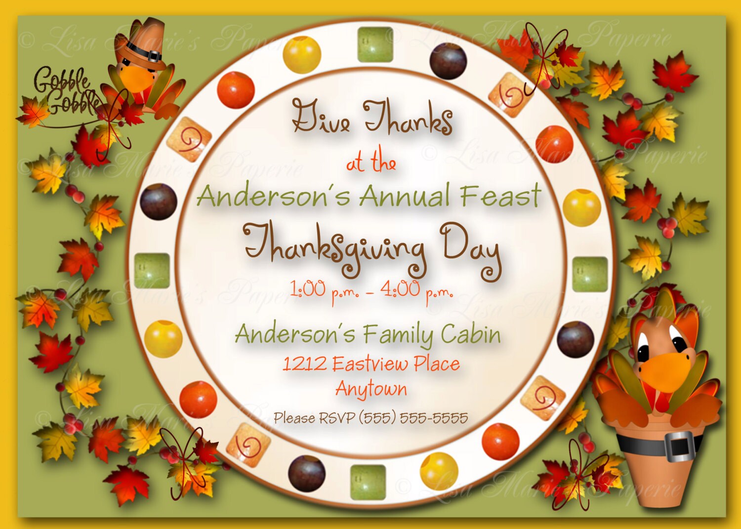 Thanksgiving Invitation Handmade Digital Invite Thanksgiving - Etsy