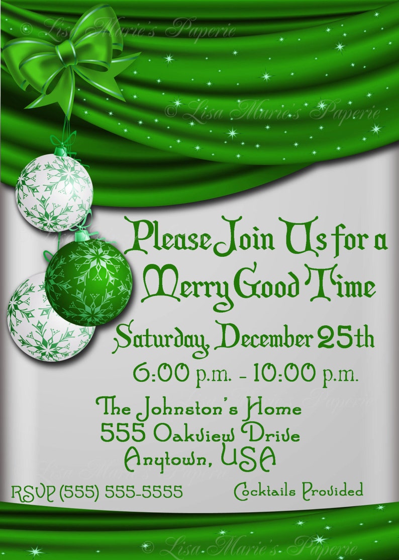 Christmas Party Invitation Handmade Digital Invite Christmas - Etsy
