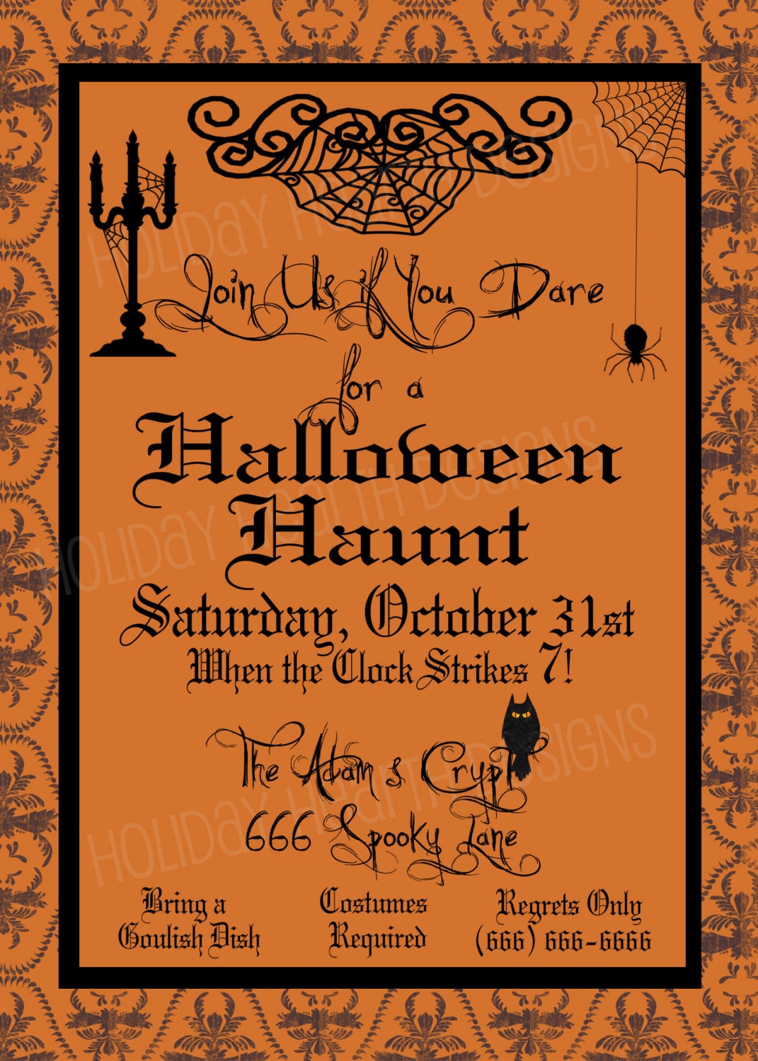 Halloween Invitation Halloween Digital Invite Halloween - Etsy