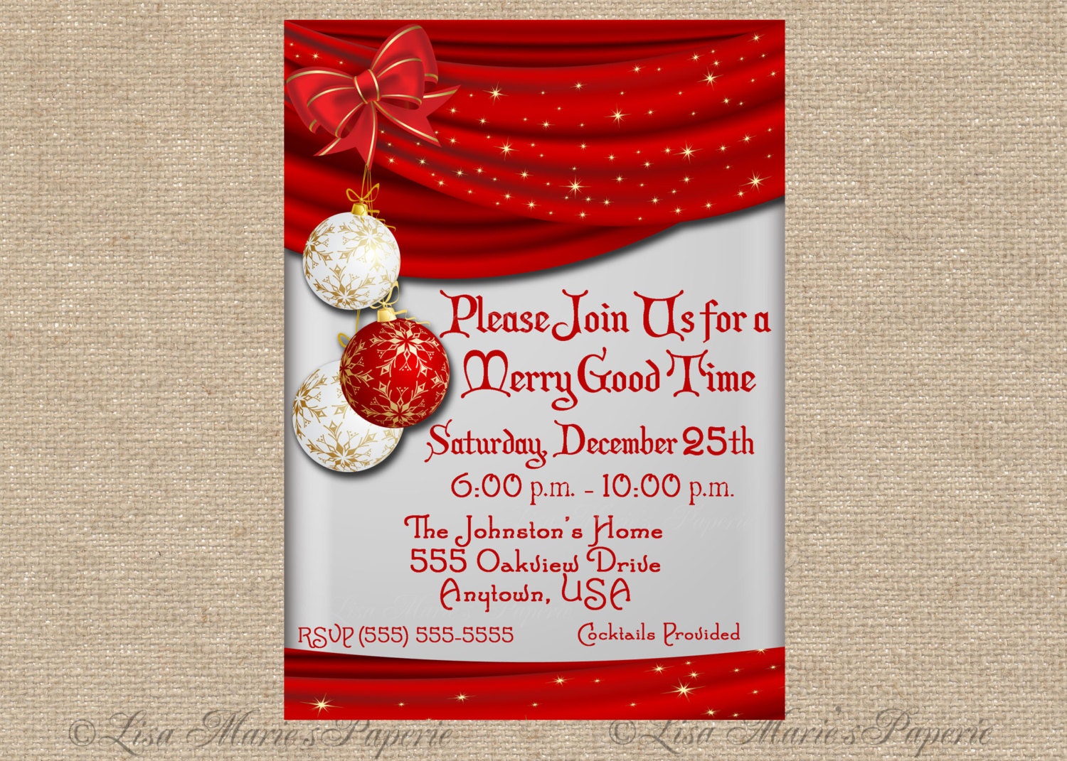 Christmas Party Invitation Handmade Digital Invite Christmas - Etsy
