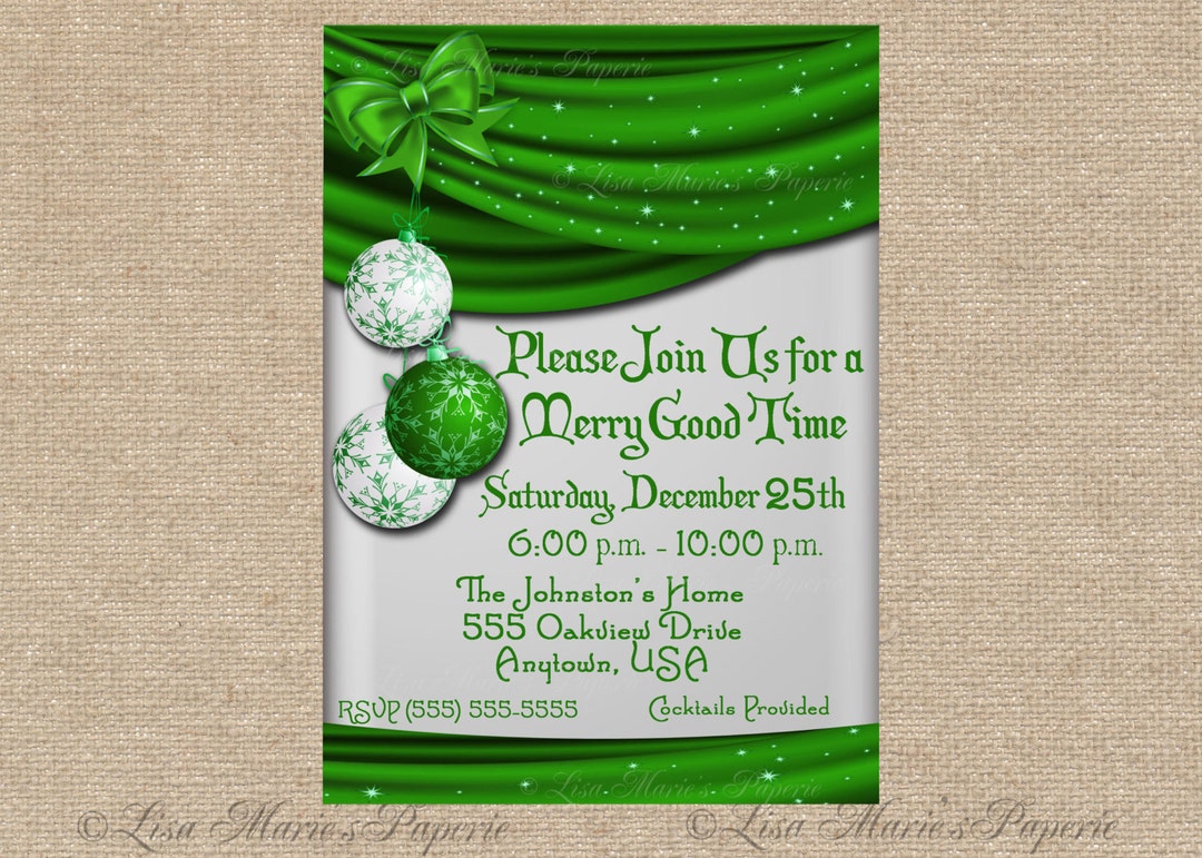 Christmas Party Invitation Handmade Digital Invite Christmas - Etsy