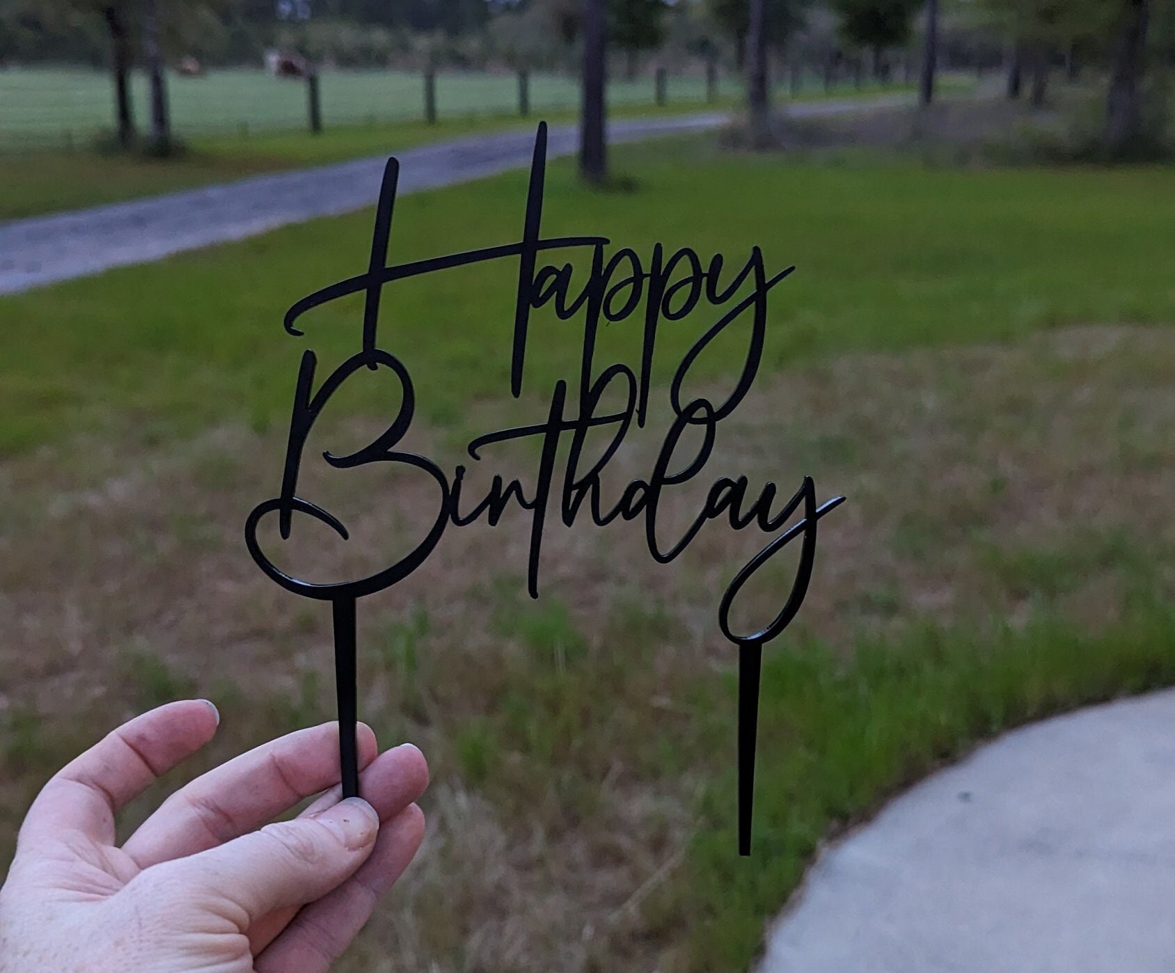 Happy Birthday Cake Topper - 15 Design Options - Personalization ...