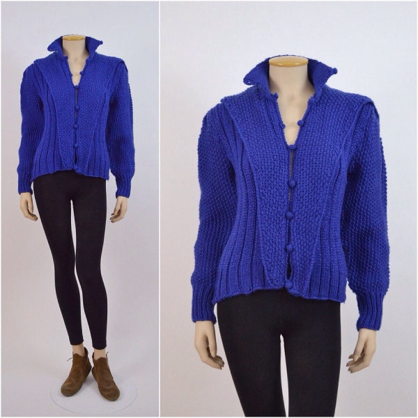 Royal Blue Chunky Sweater - Etsy
