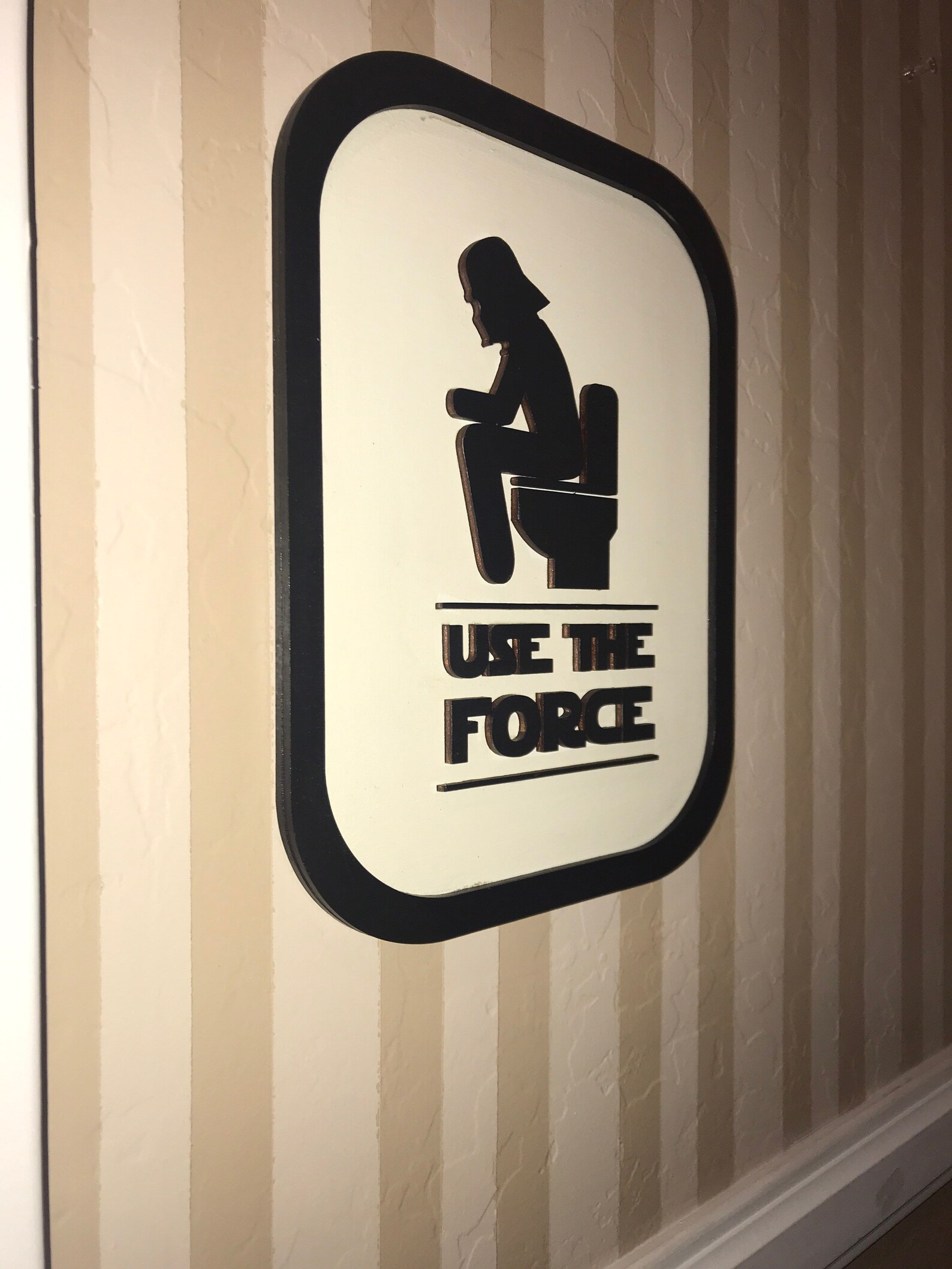 Use the Force Bathroom Humor 3D Wood Sign | Etsy